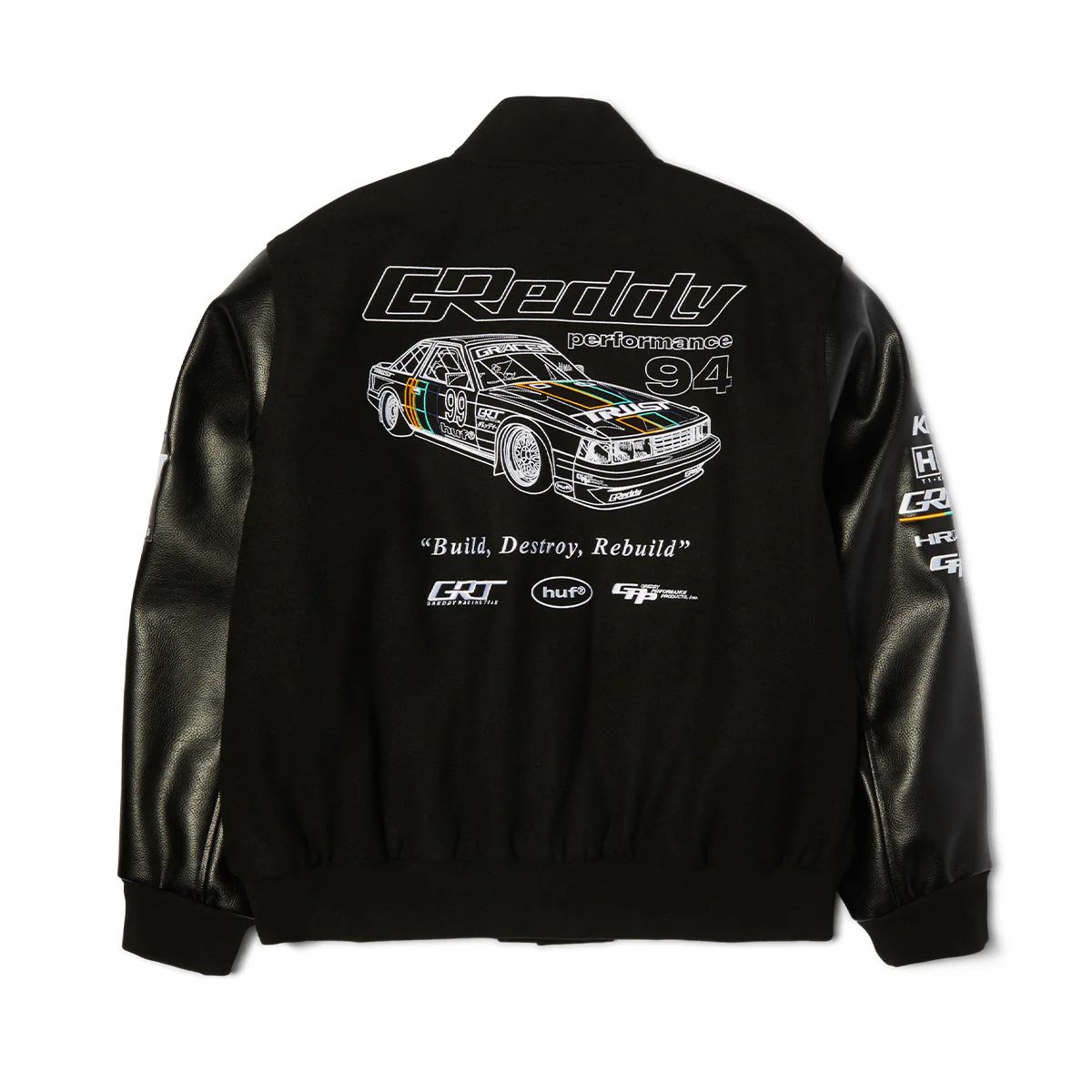 HUF CHAQUETA HUF X GREDDY VARSITY BLACK | falabella.com