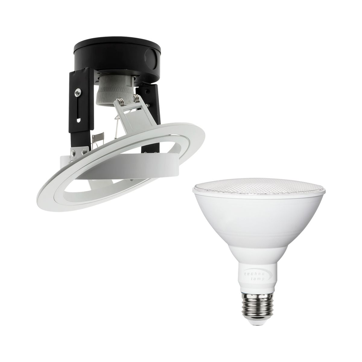 TECHNOLAMP Pack Foco Emb Orientable Par30 + Ampolleta Led Par30 Cálida ...
