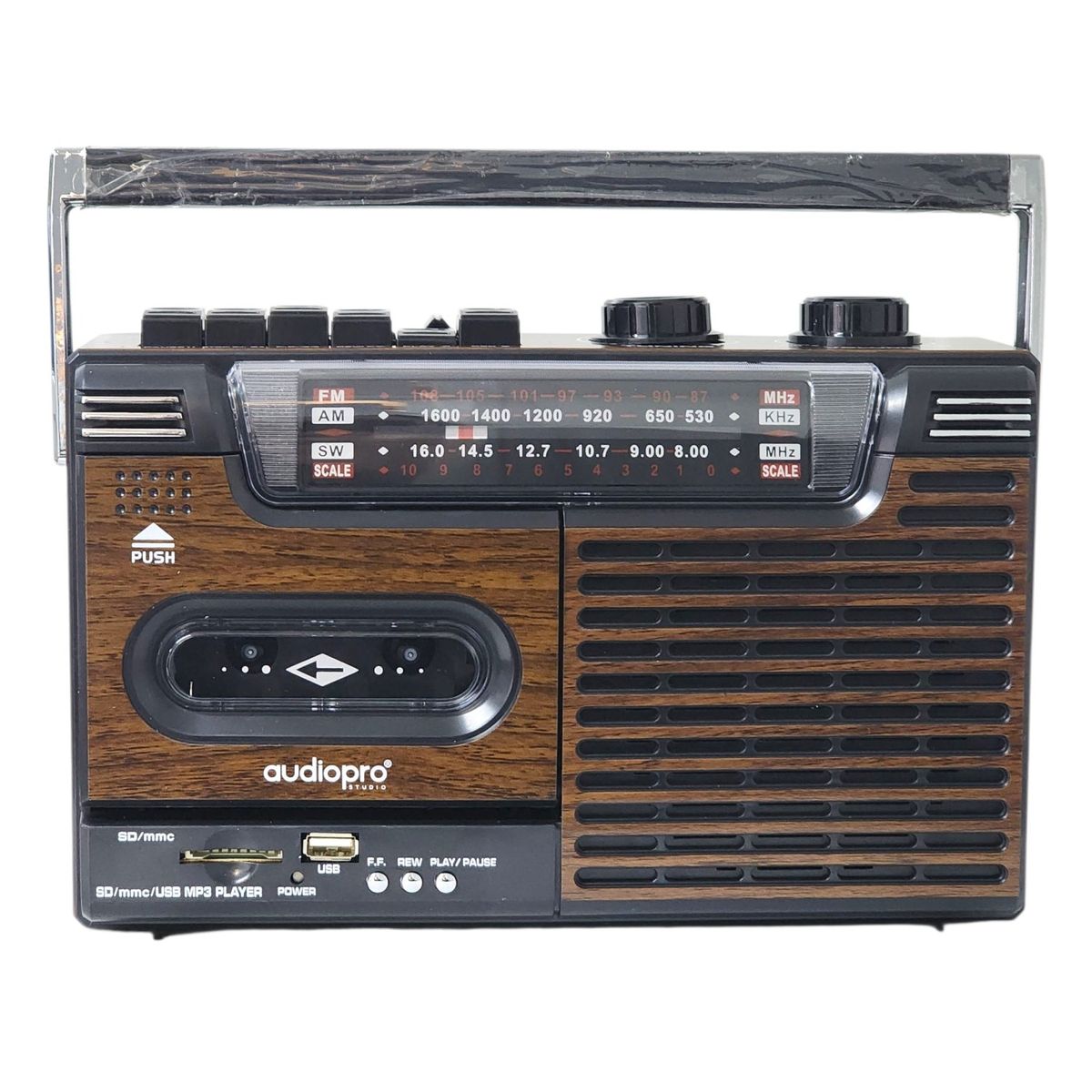 AUDIO PRO Radio Retro Portátil Cassette BT USB 20W AP02076 AudioPro ...