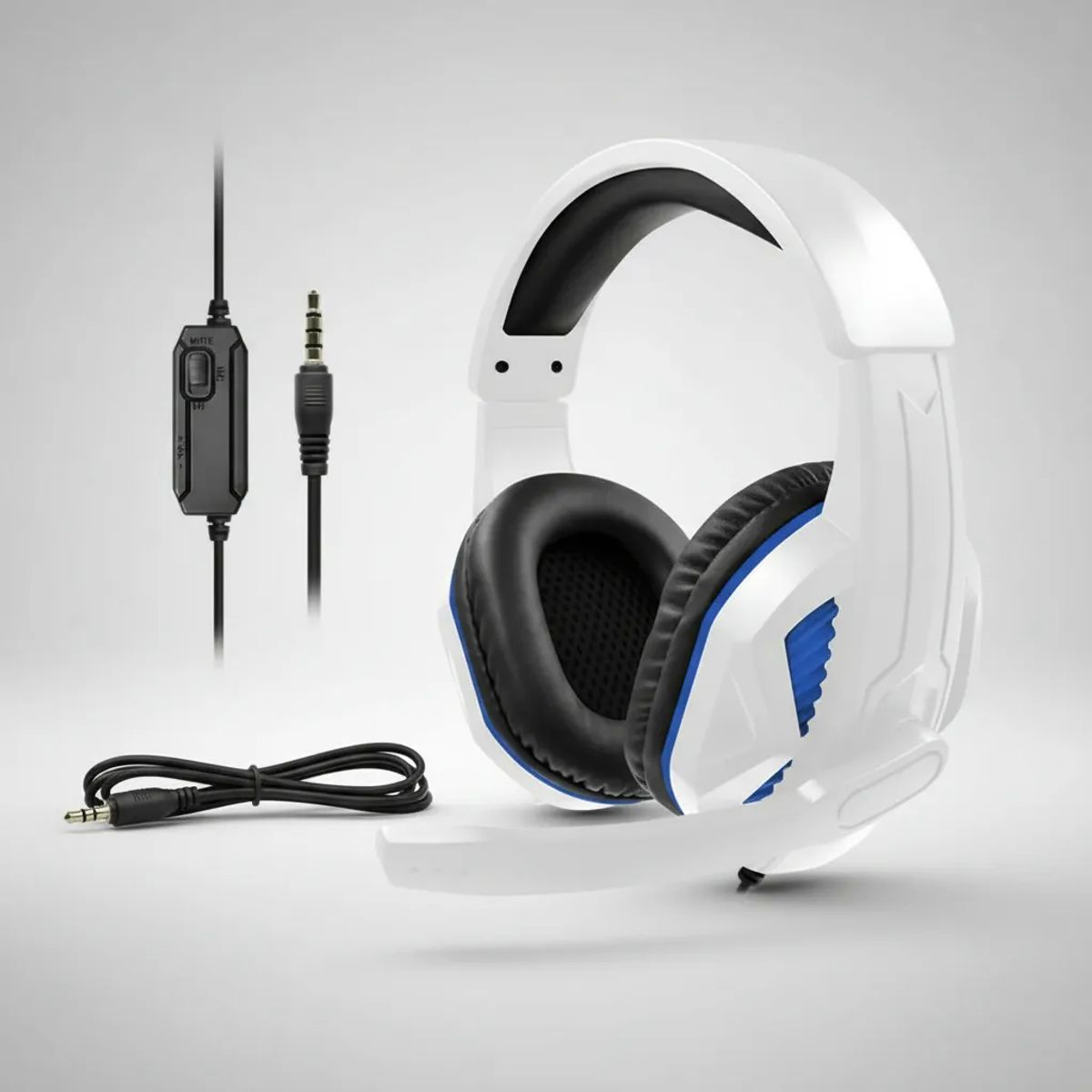 GENERICO Audífonos Gaming Para P5 Cableado Auxiliar Con Micro Blanco ...