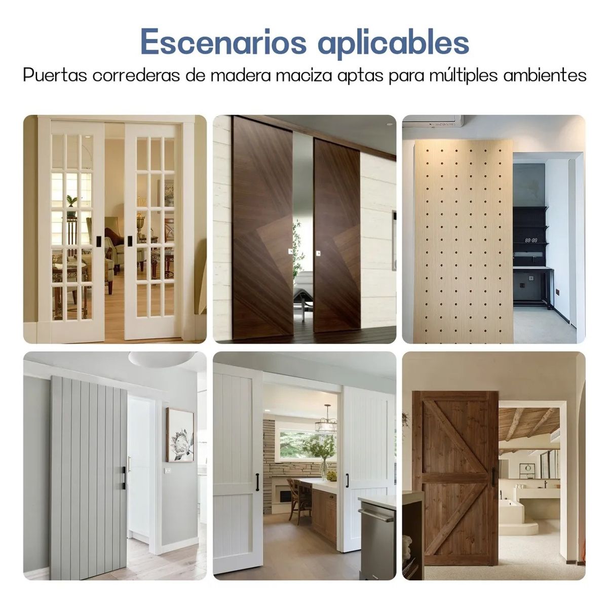 AIZO Kit Correderas Para Colgar Puerta Estilo Granero Soporta 60kg ...