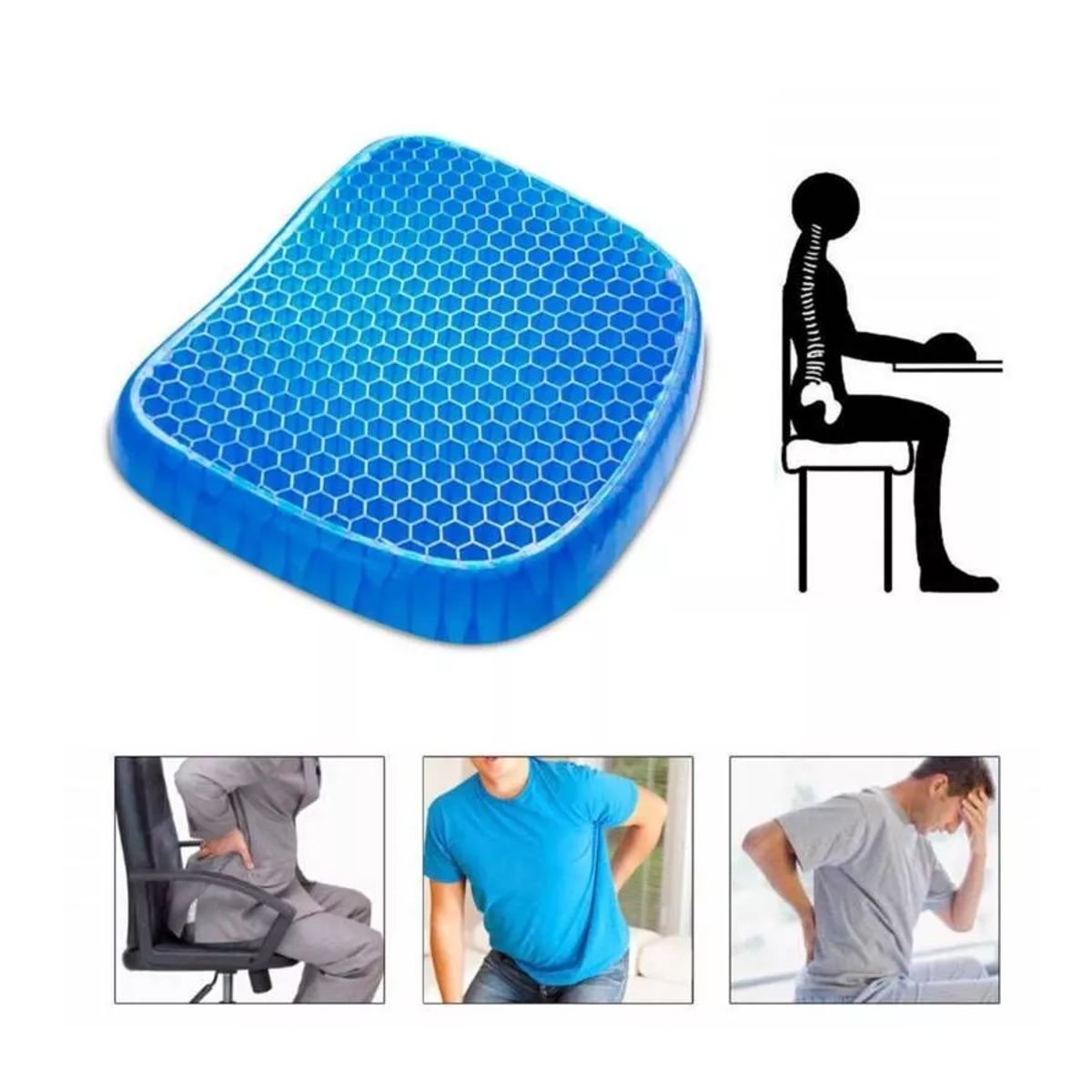 GENERICO Cojín Gel Ortopédico Ergonómico Asiento Auto Oficina Hogar ...