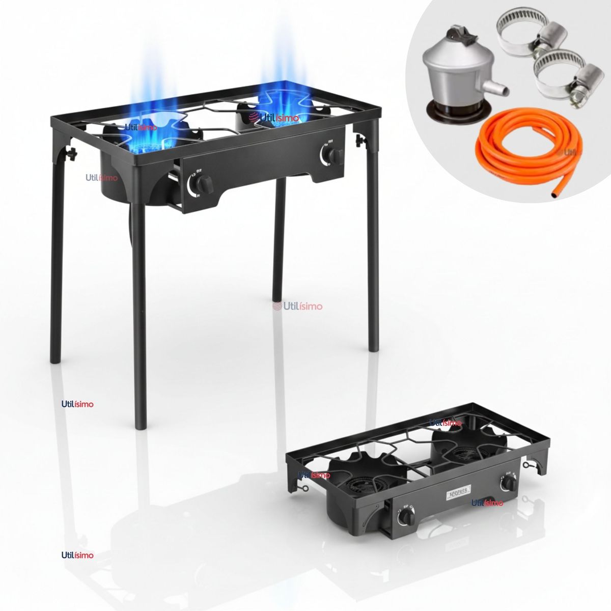 LINE Fogón Cocina Alta Presión 2 Platos + Kit De Instalación ...