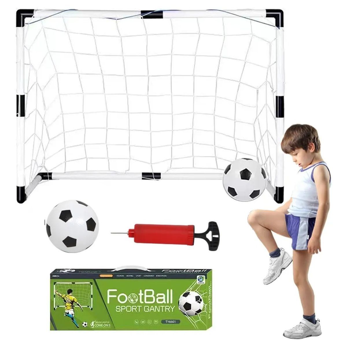 EVERSO Arco De Fútbol 95x70cm Porterías Portátil Juguete Para Niños ...