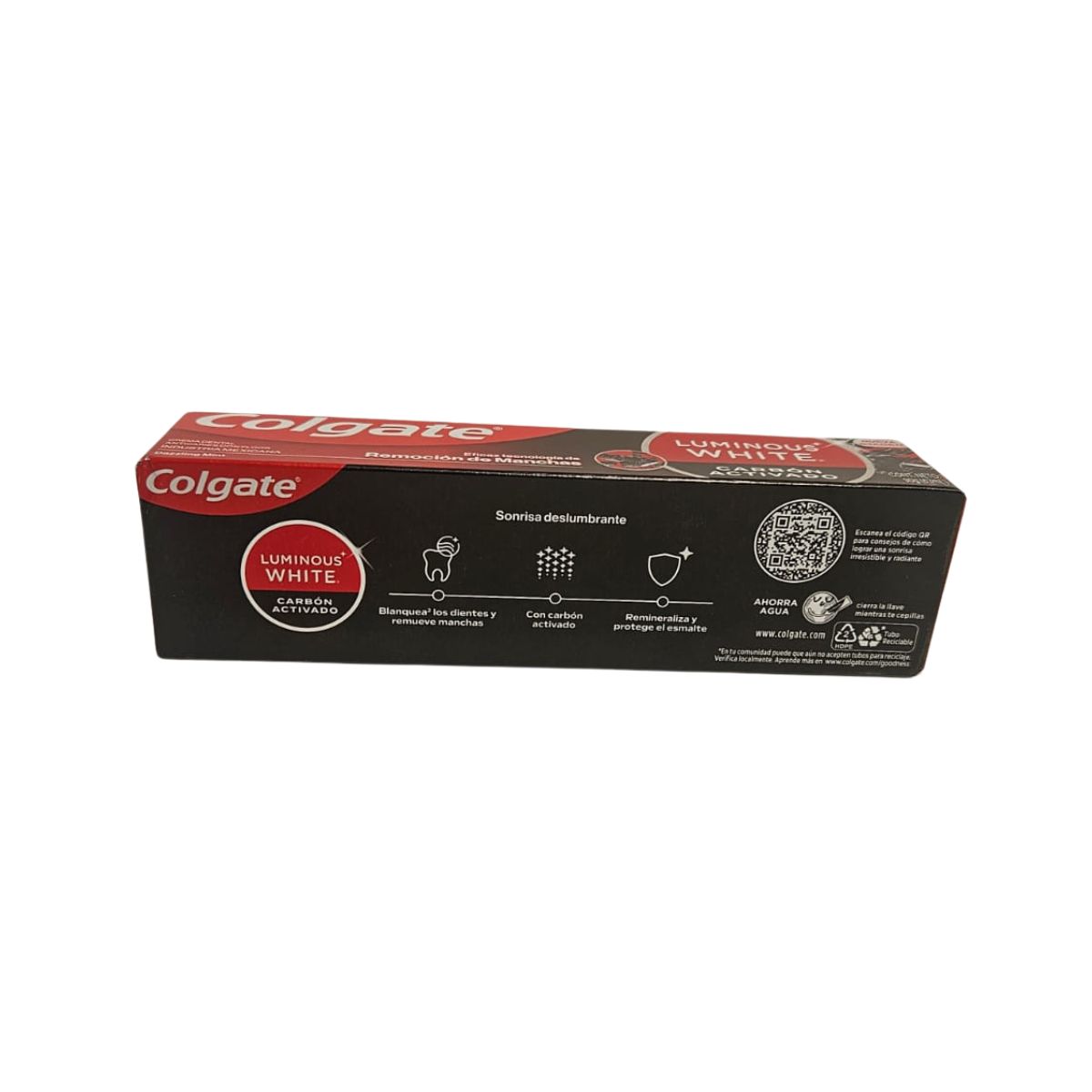 COLGATE Pack 4 Pasta Colagte Luminous White Carbon Activado 90g ...