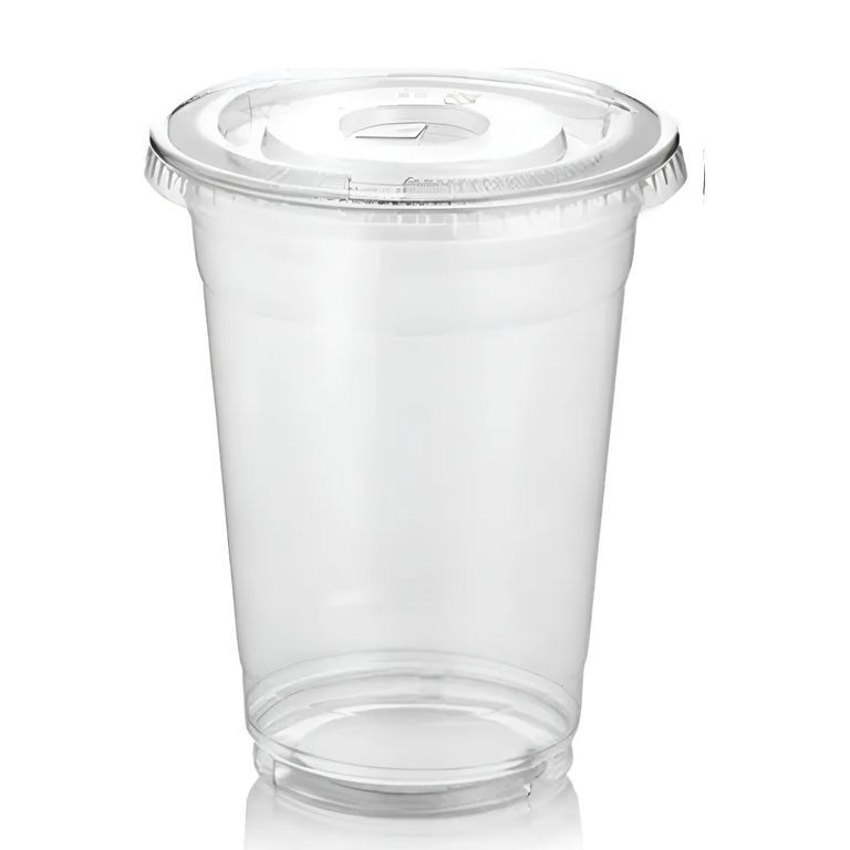 GENERICO Vaso PET con Tapa Transparente Desechables 20 oz 600ml Pack 50 ...