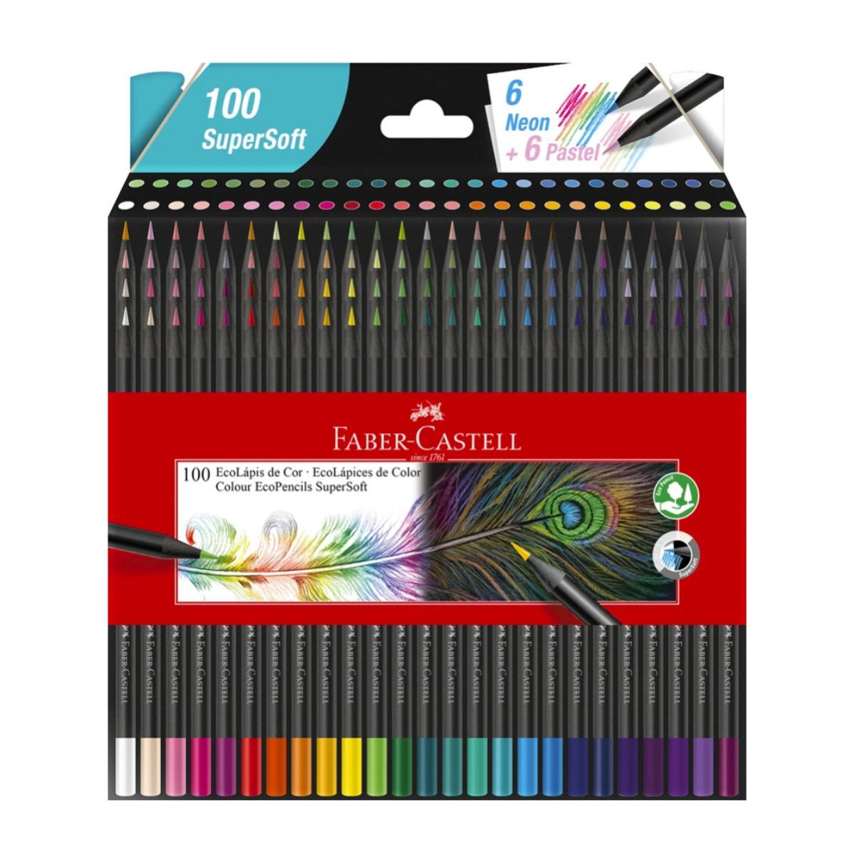 FABER-CASTELL Set 100 Lápices Colores Faber Castell Ecolápices ...