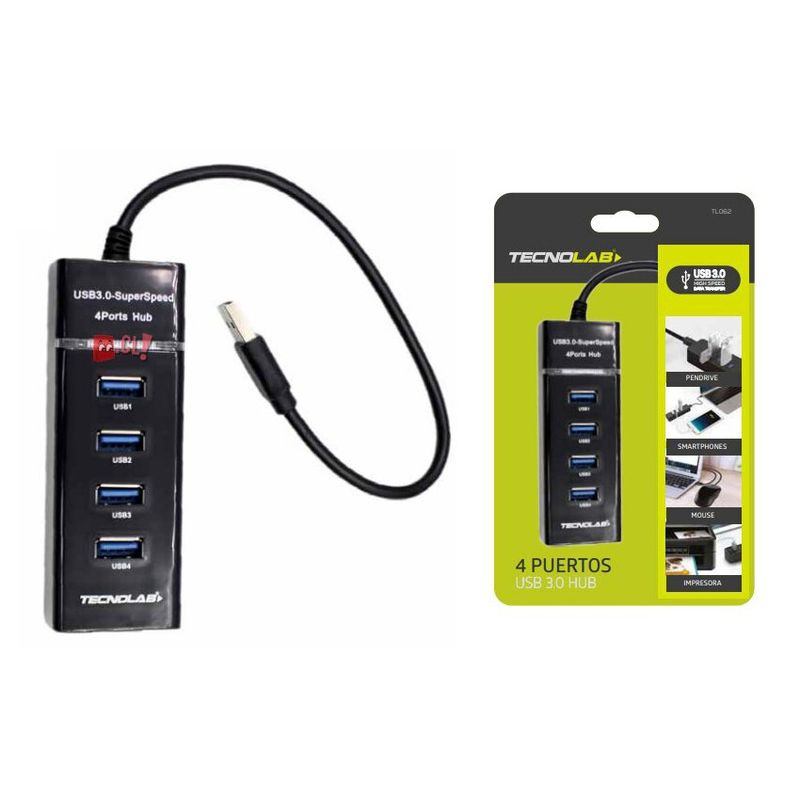 TECNOLAB Hub Usb 4 Puertos 3.0 Puntostore | falabella.com