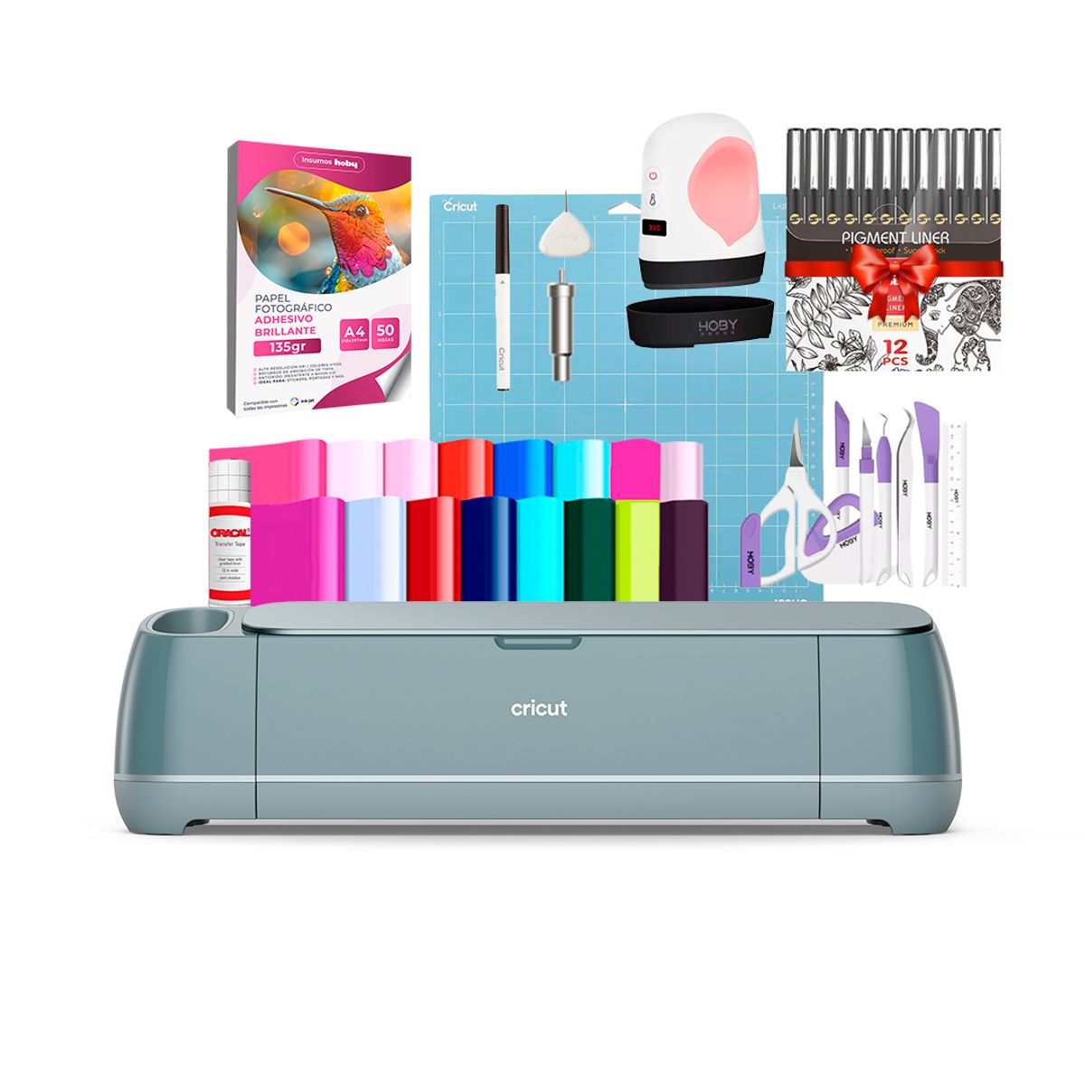 CRICUT Kit Plotter Cricut Maker + Mini Plancha Hoby E Insumos ...