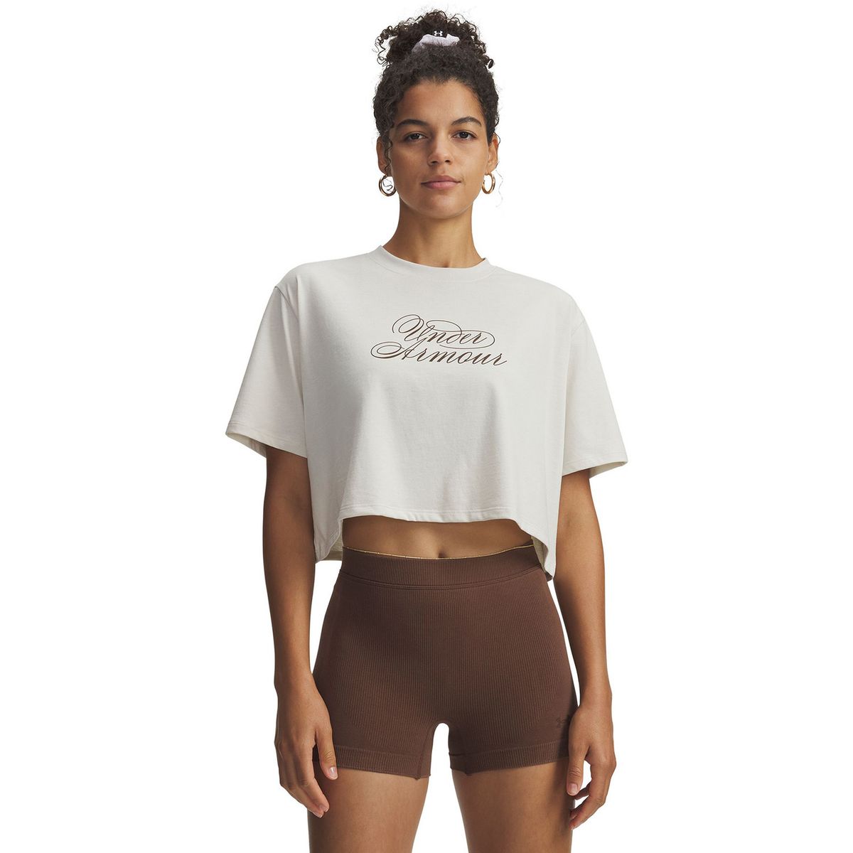UNDER ARMOUR Polera M/C Mujer Script Heart Crop Ss Polera Blanco UNDER ...