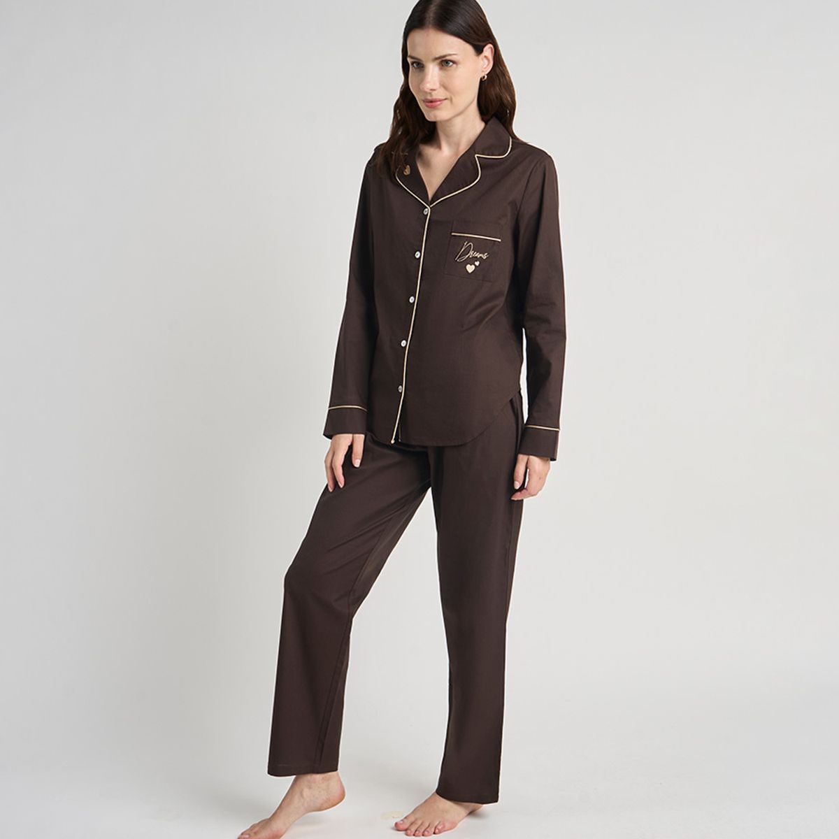 BARBIZON PIJAMA MUJER BARBIZON MARGARET SPORT CHOCOLATE | Falabella Chile