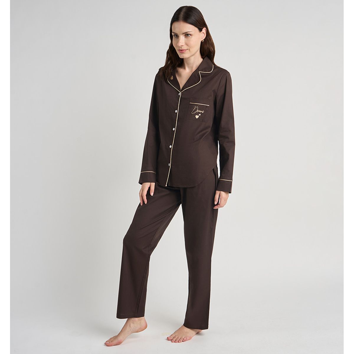 BARBIZON PIJAMA MUJER BARBIZON MARGARET SPORT CHOCOLATE | Falabella Chile