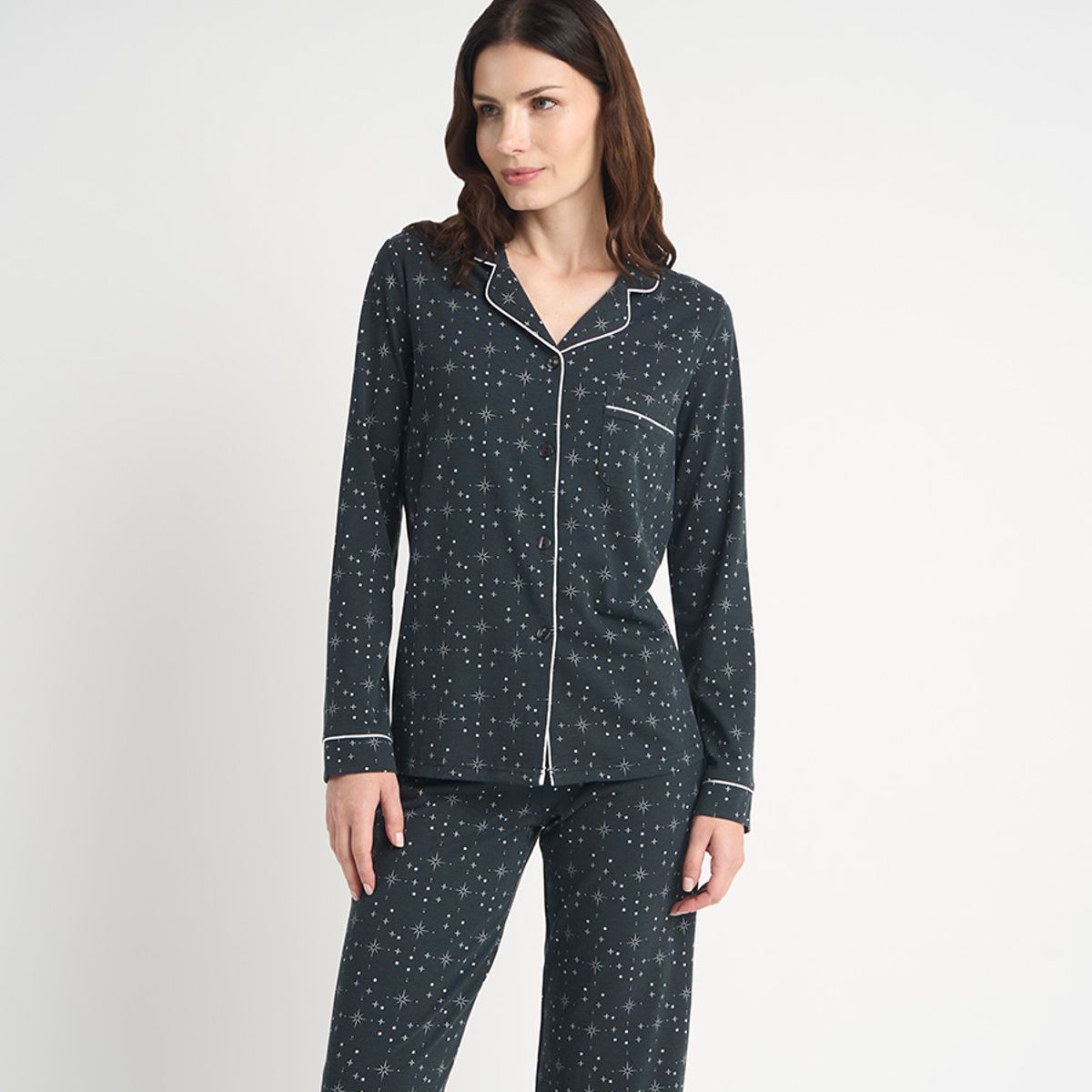 BARBIZON PIJAMA MUJER BARBIZON JACI CHARCOAL ESTAMPADO | Falabella Chile