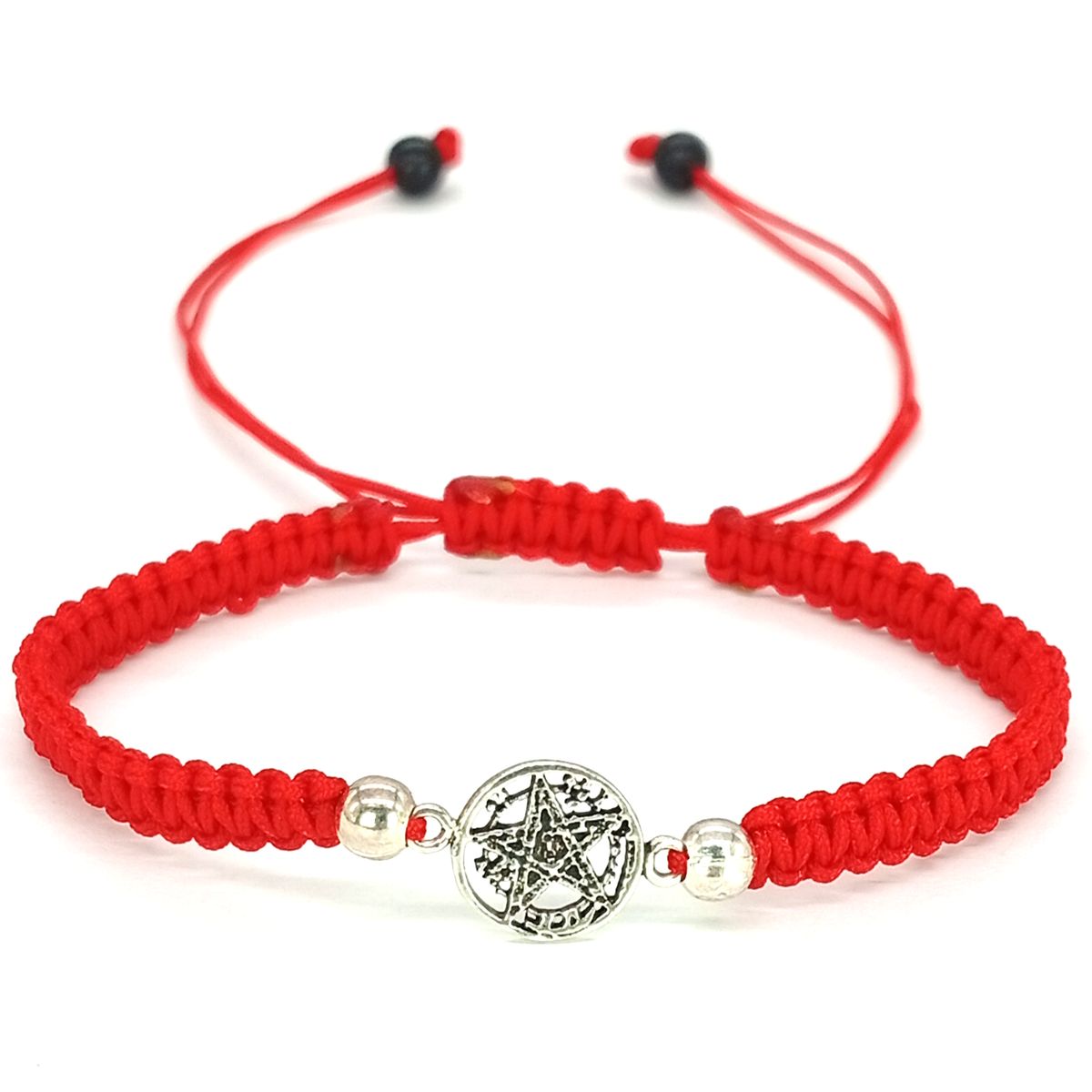 GENERICO Pulsera Roja Tetragramaton Plata 925 Ajustable Unisex ...
