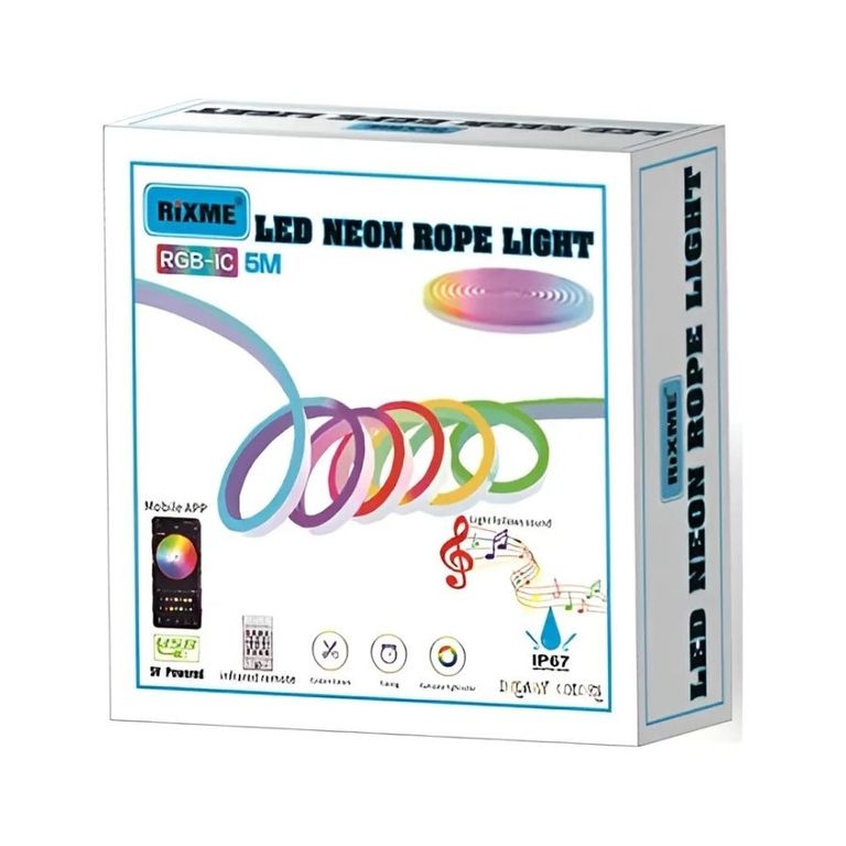 GENERICO Tira Led Neon Rgb 5m Usb Musical Control Remoto Y App Ip67 Rgb ...