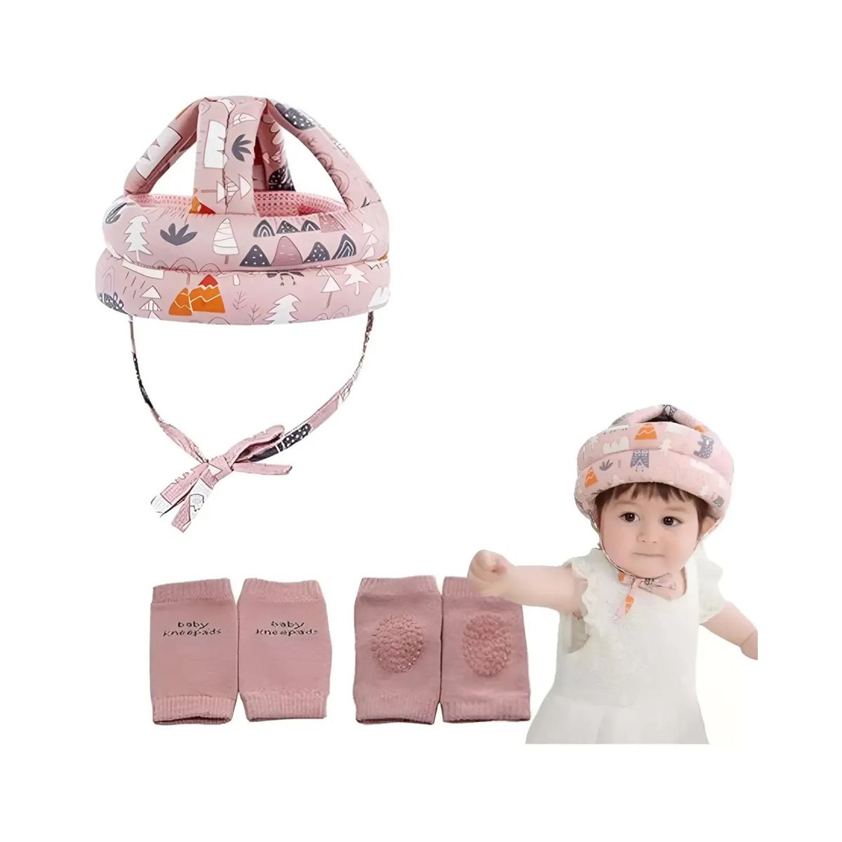 GENERICO Casco Gorro Protector Anti Golpes Bebe Y Rodilleras Labg ...