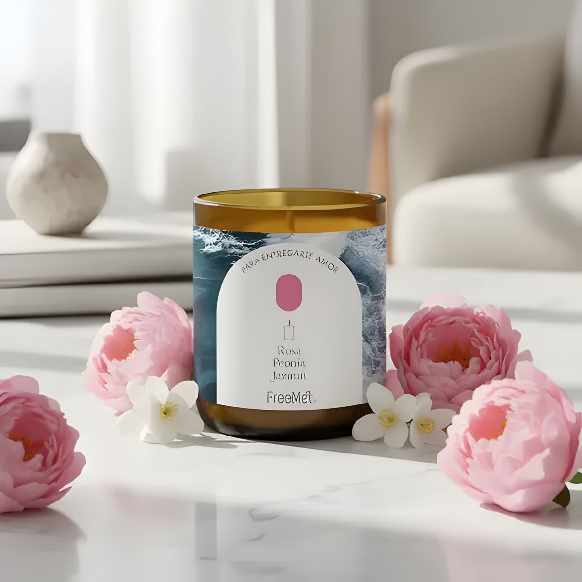 GENERICO Vela aromática soya jazmín rosa ámbar 3 | Falabella Chile