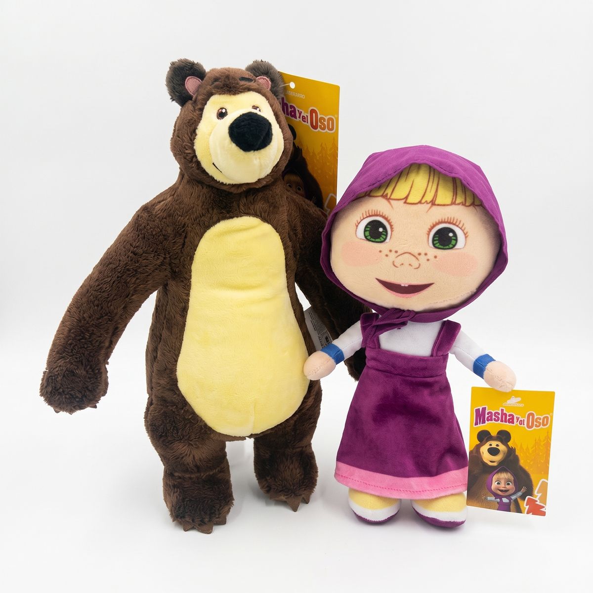 MASHA Y EL OSO Pack x2 Peluches Masha y el Oso Colección Completa ...
