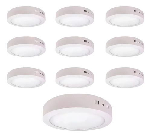 GENERICO Pack10 Foco Panel Led Plafon Sobrepuesto Redondo 6w Luz Frio ...