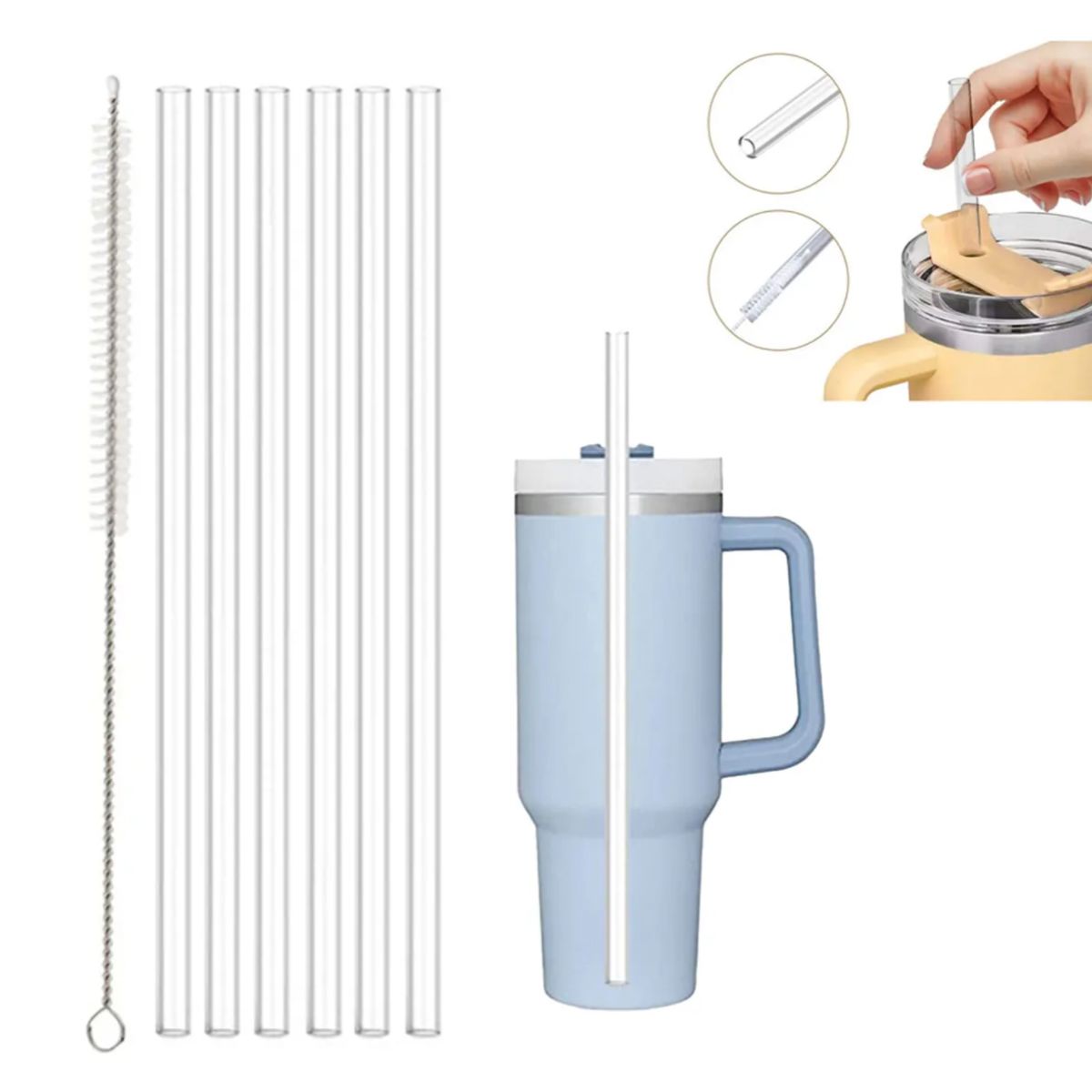 ATURE 6 Bombillas De Repuesto + Cepillo Compatible Stanley 40oz ...