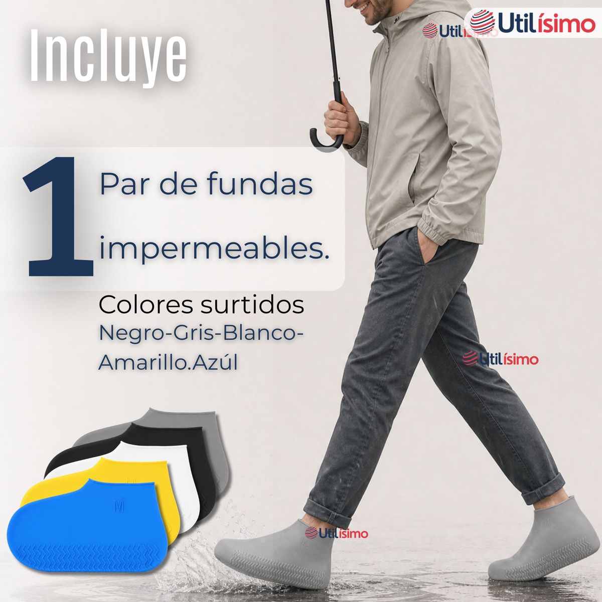 UTILISIMO Fundas Cubre Zapatos Hombre Impermeable Surtidas Silicona ...