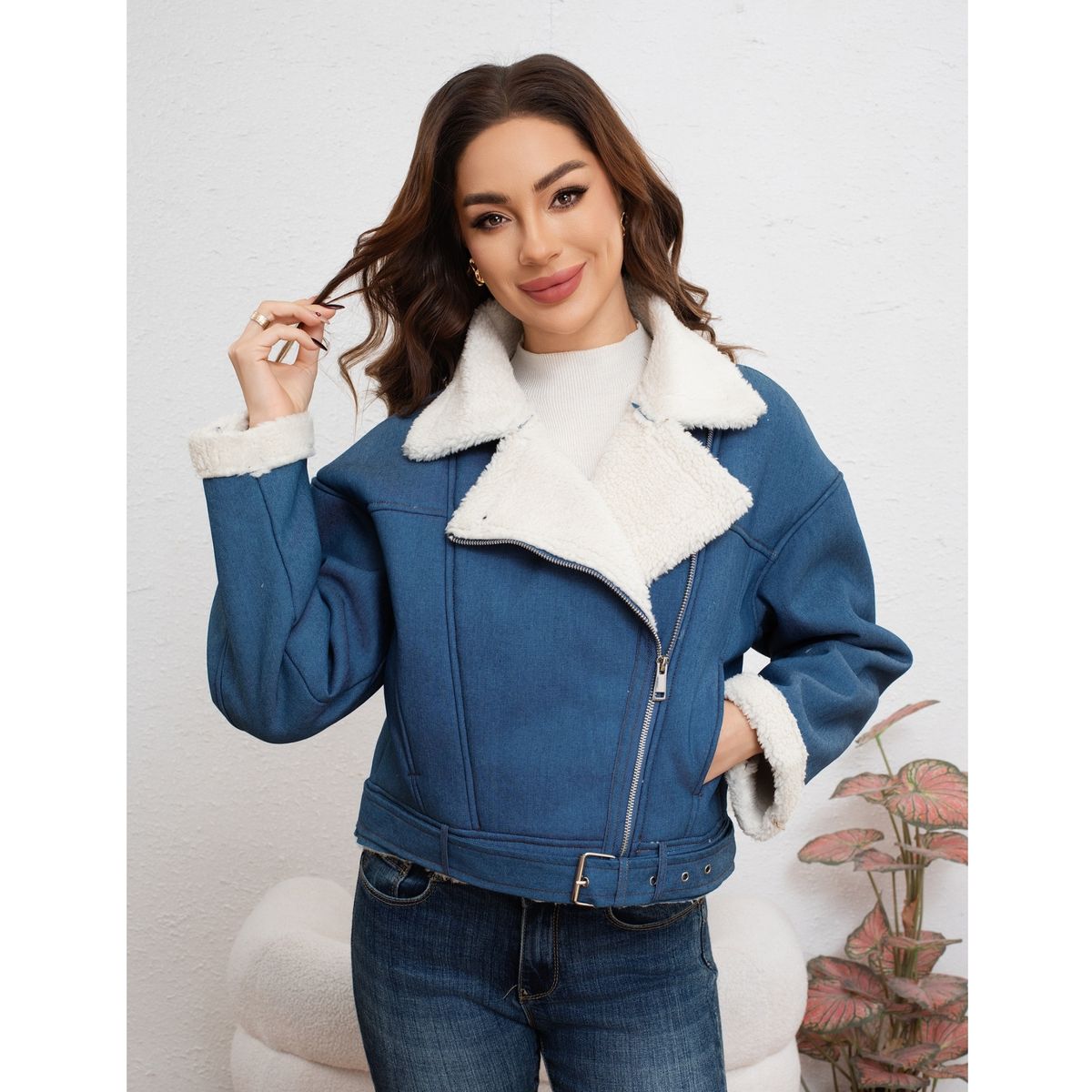 LIKE SHOP Chaqueta Piloto Mujer Chiporro Cierres Bolsillos Tipo Jeans ...
