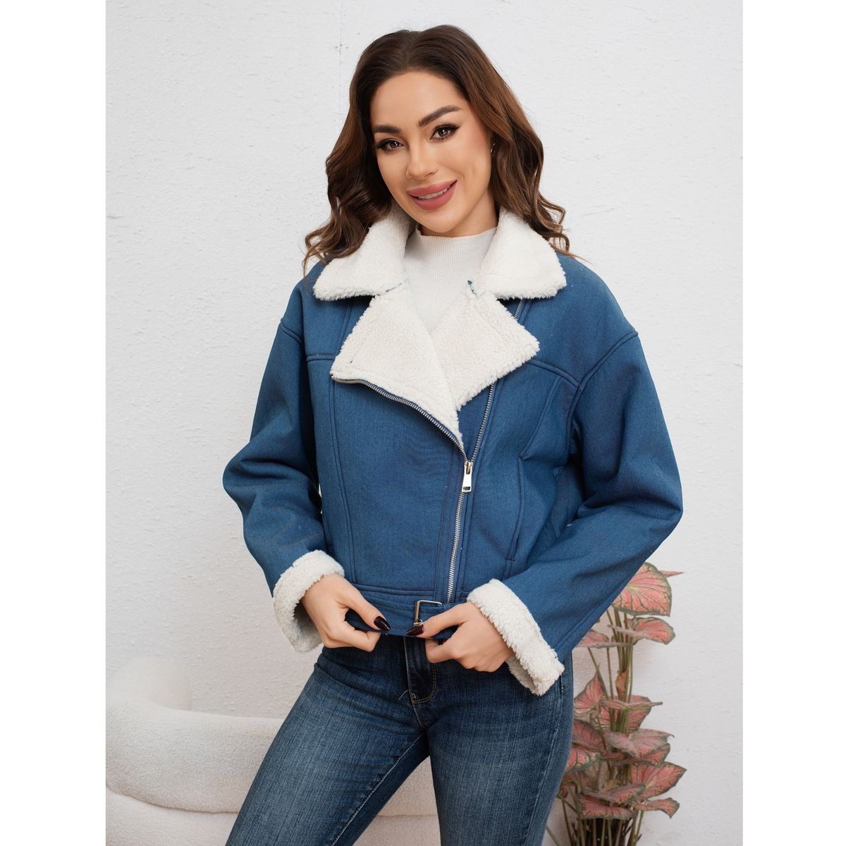 LIKE SHOP Chaqueta Piloto Mujer Chiporro Cierres Bolsillos Tipo Jeans ...