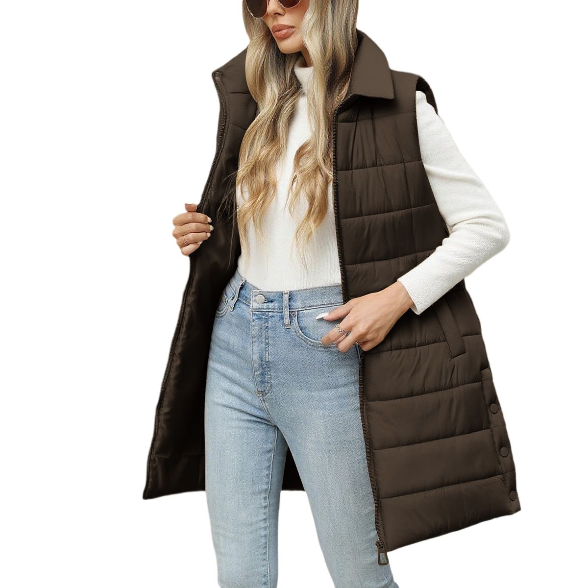 TIOZONEY Parka Manga Larga Mujer - Marrón | Falabella Chile