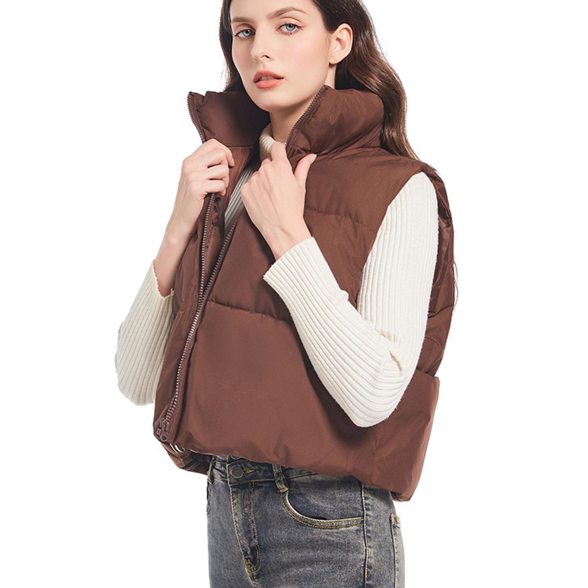 TIOZONEY Parka Manga Larga Mujer - Marrón | Falabella Chile