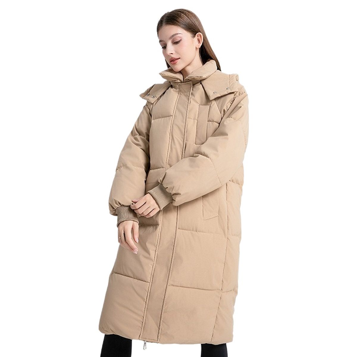 TIOZONEY Parka Manga Larga Mujer - Beige | Falabella Chile