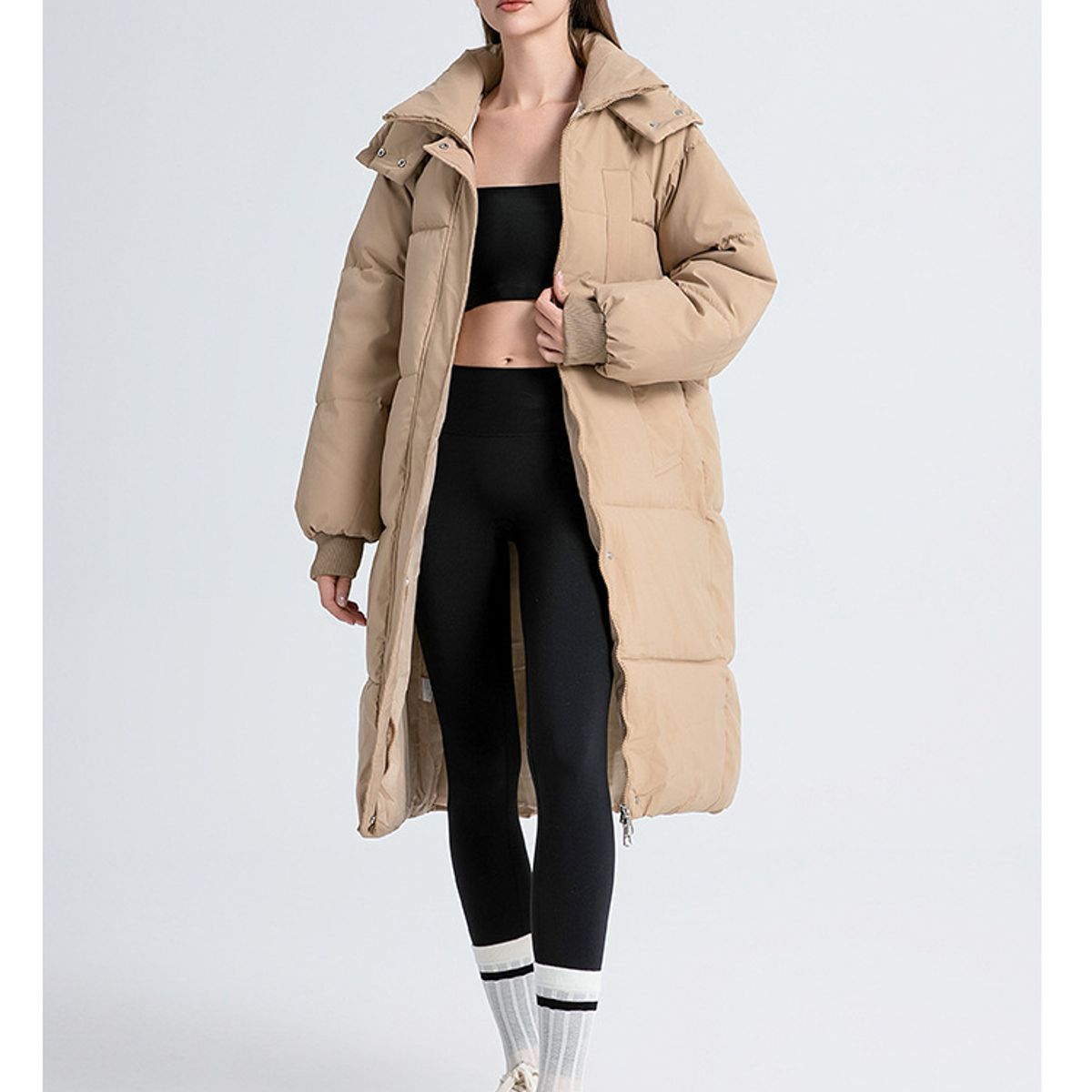 TIOZONEY Parka Manga Larga Mujer - Beige | Falabella Chile