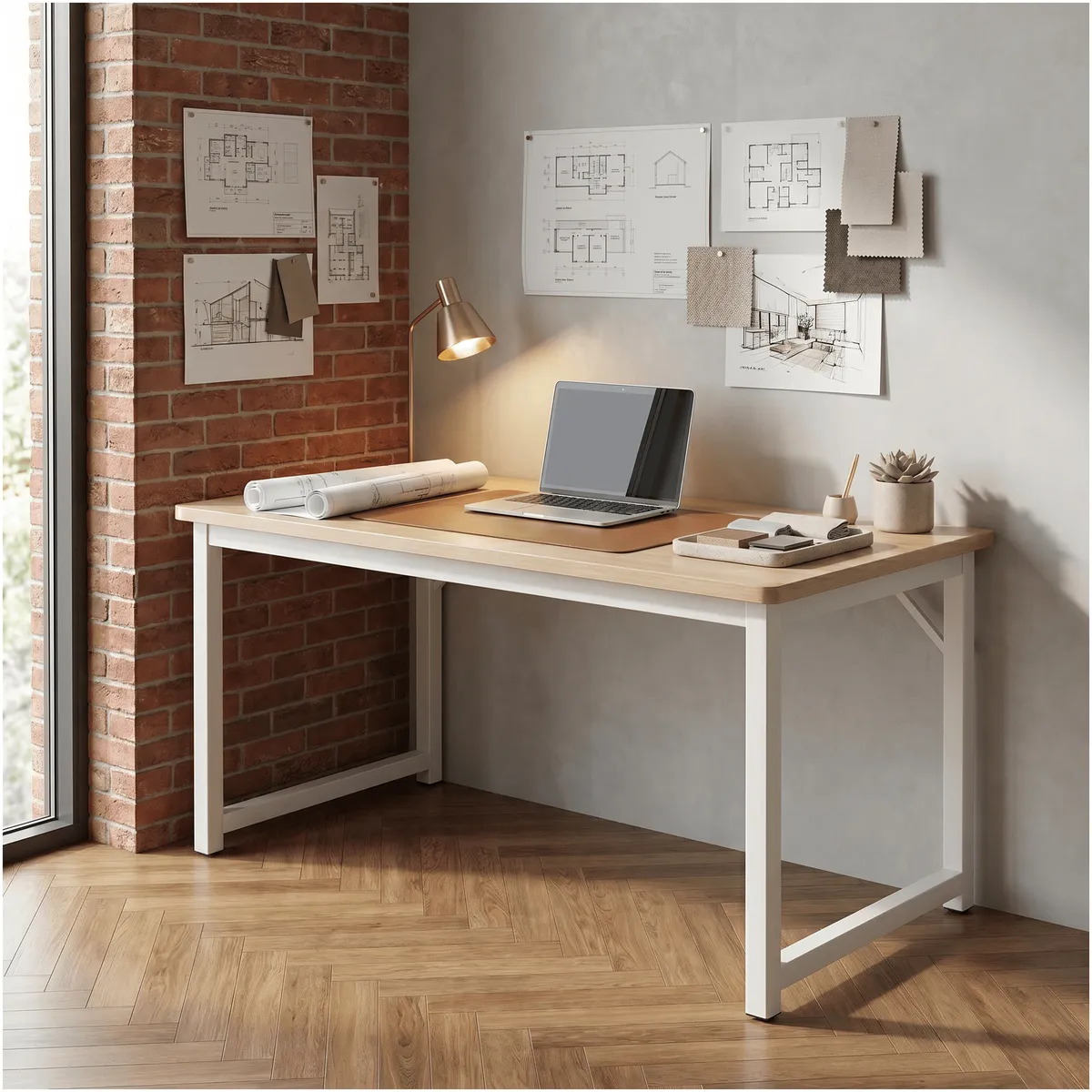 HOMER DESIGN Escritorio Moderno Luciana Oficina Madera 100x60x75cm ...