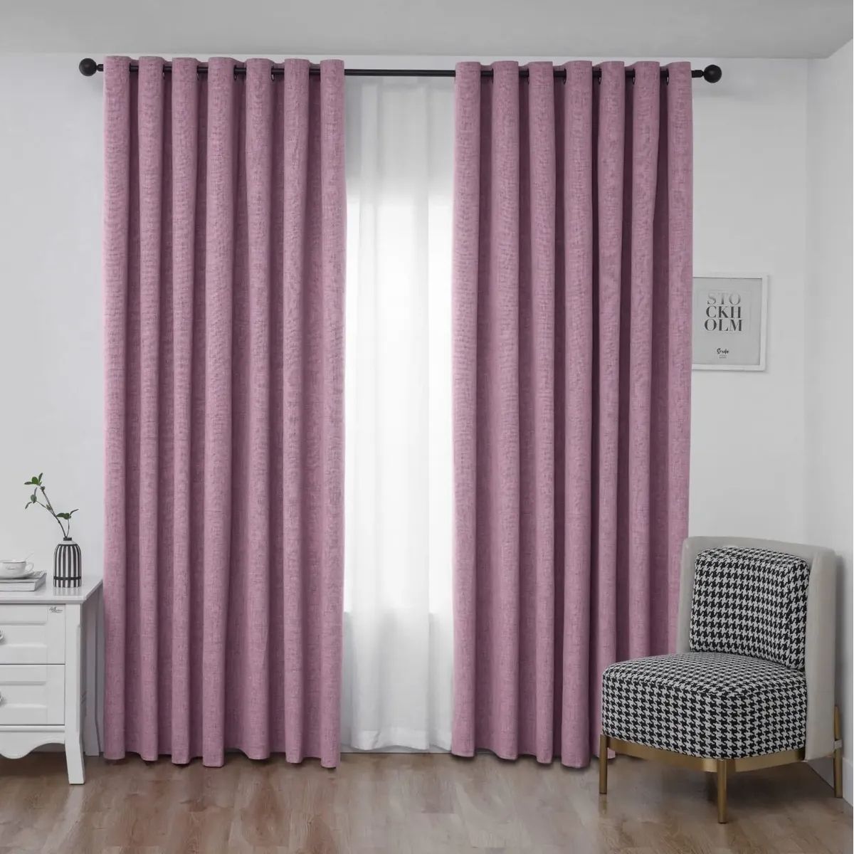 GENERICO CORTINA BLACKOUT 100% ENGOMADA COLOR LILA DE ALTA CALIDAD 2 ...
