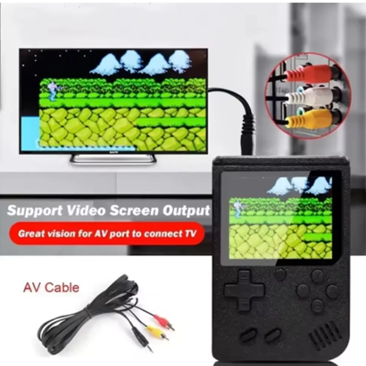 GENERICO Consola Portatil Mini Retro Game Plus 400 Color Negro ...