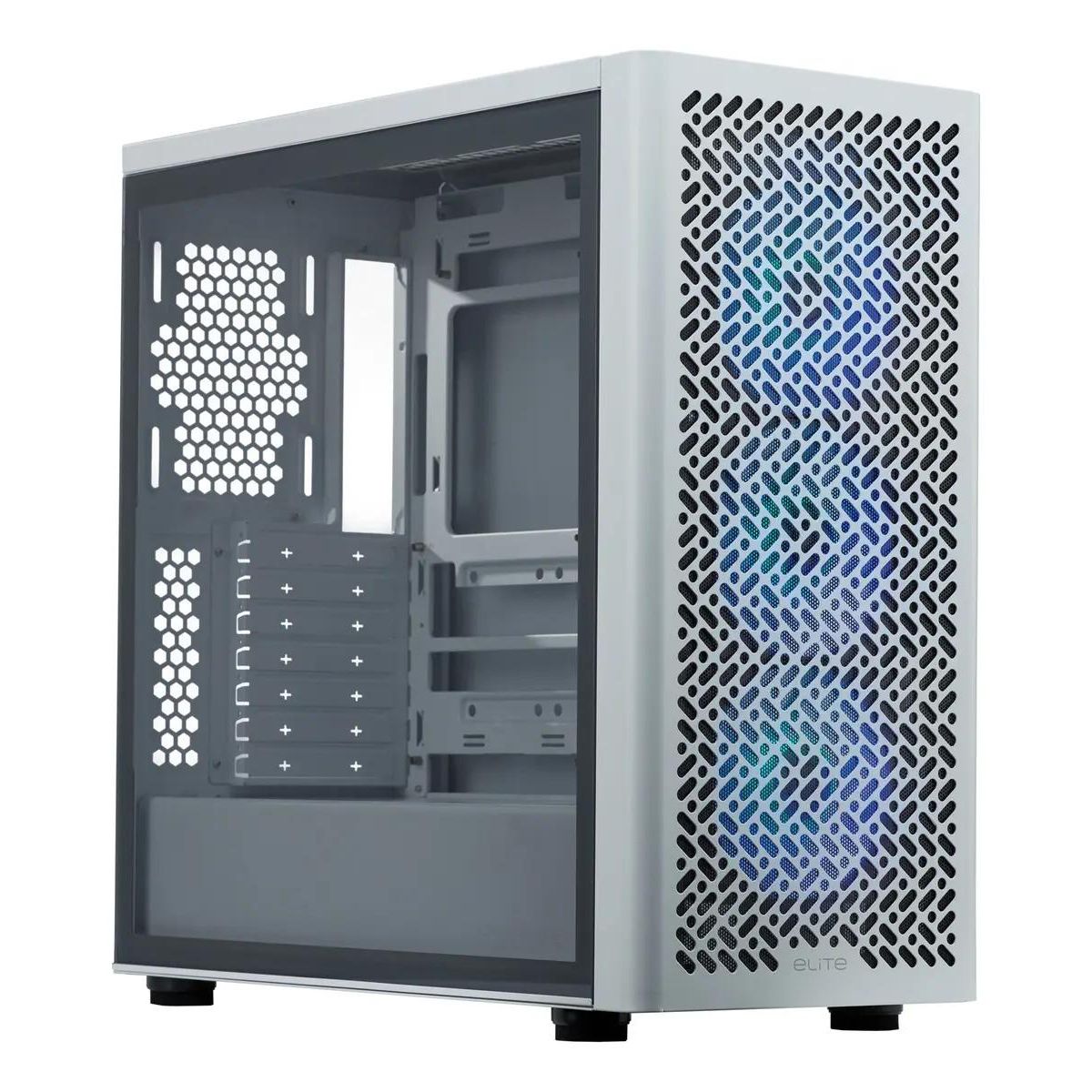 GENERICO Gabinete Gamer Elite 502 Blanco con 3 Ventiladores ARGB ...