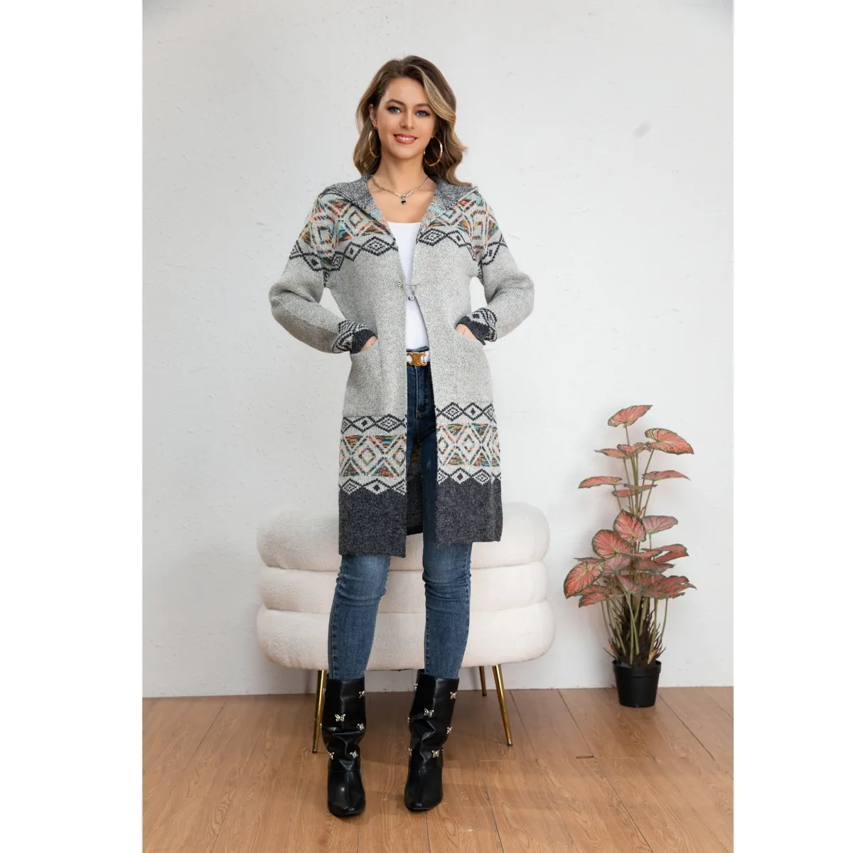 LIKE SHOP Sweater Largo Mujer Tapado Tipo Cardigan Abrigo Etnico ...