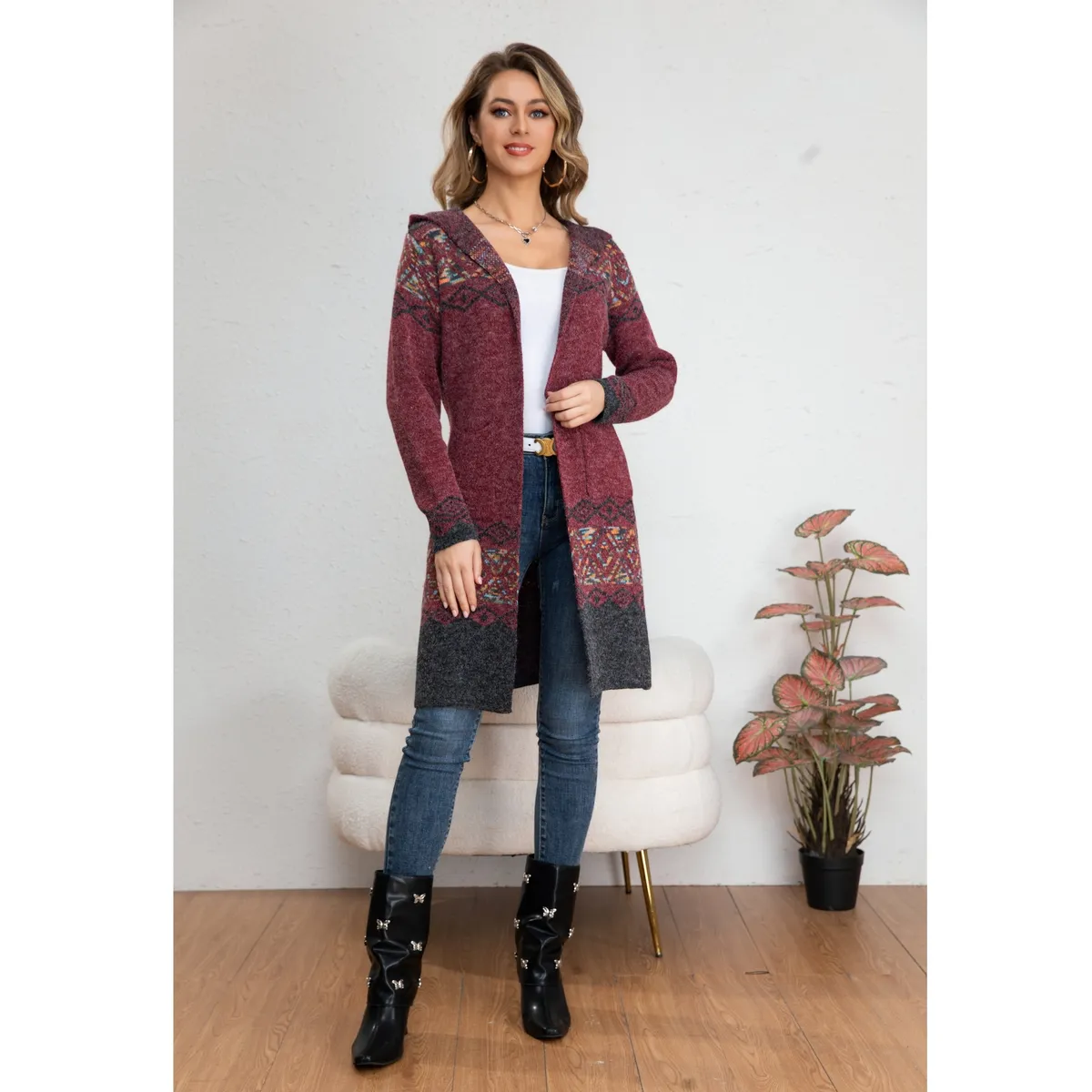 LIKE SHOP Sweater Largo Mujer Tapado Tipo Cardigan Abrigo Etnico ...