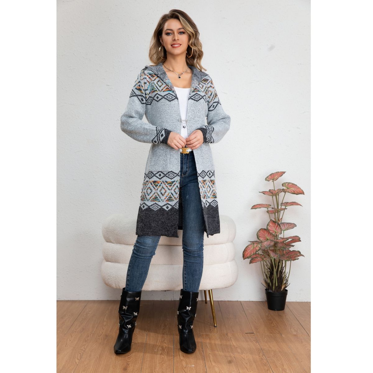LIKE SHOP Sweater Largo Mujer Tapado Tipo Cardigan Abrigo Etnico ...