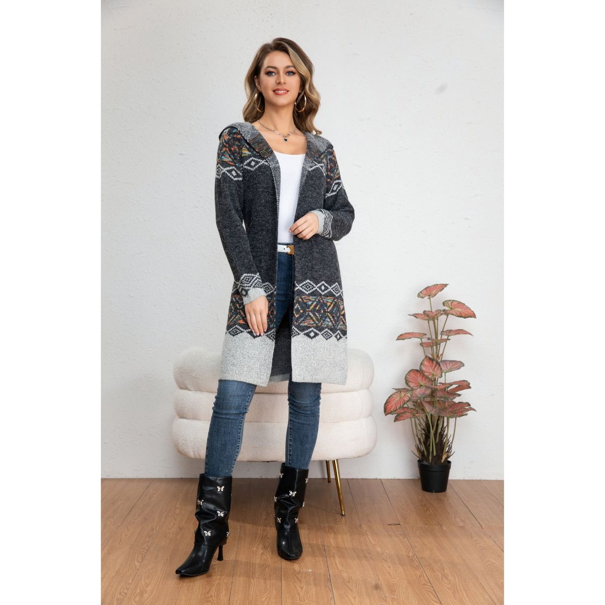 LIKE SHOP Sweater Largo Mujer Tapado Tipo Cardigan Abrigo Etnico ...