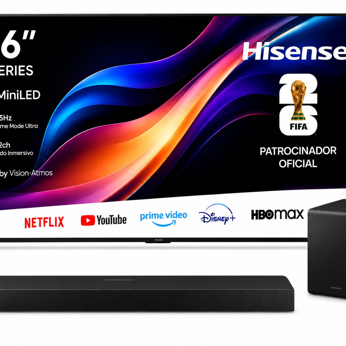 HISENSE Hisense UX 116 RGB MiniLED 4K 165Hz + Samsung Q-Series HW ...