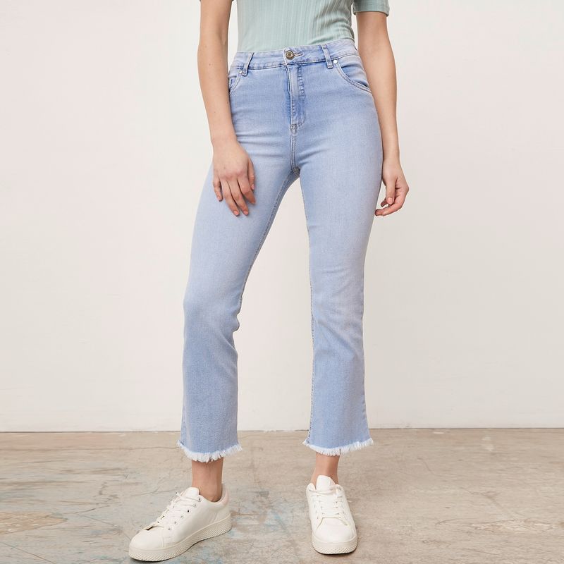 UNIVERSITY CLUB University Club Jeans Flare Tiro Alto Denim Mujer ...