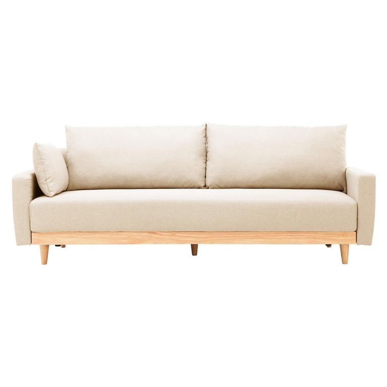 EL BARCO Sofá Cama 3 Cuerpos Tela Florida Marfil El Barco | falabella.com