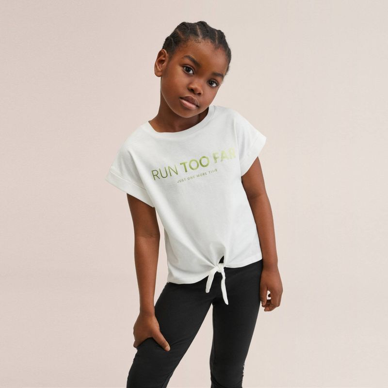 MANGO KIDS Polera Mensaje Nudo Niña Mango Kids | falabella.com