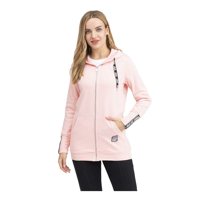 FASHION'S PARK Poleron Largo Tape Mujer Palo Rosa Melange | falabella.com