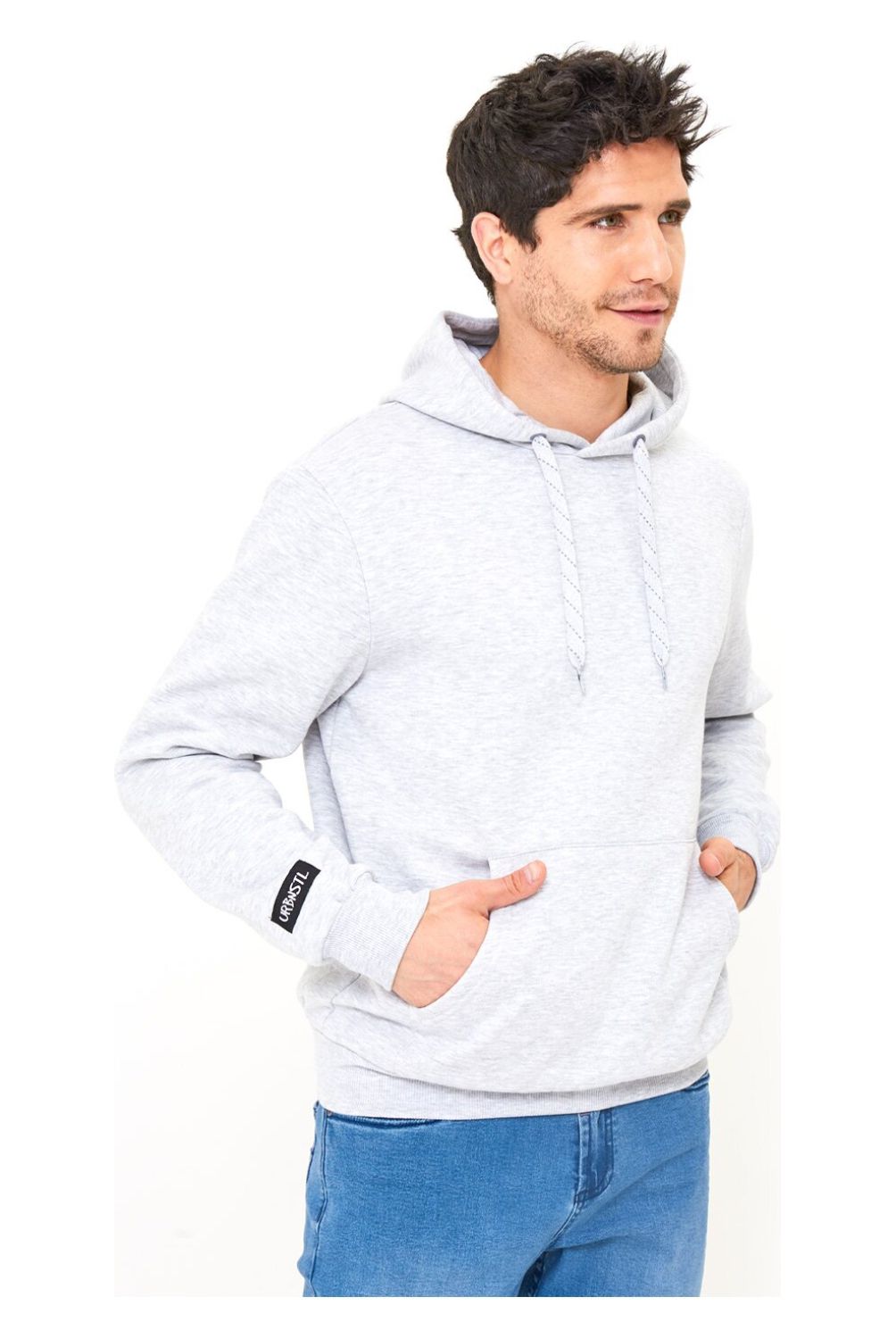 FASHION'S PARK Poleron Hombre Urbano Liso Gris | falabella.com