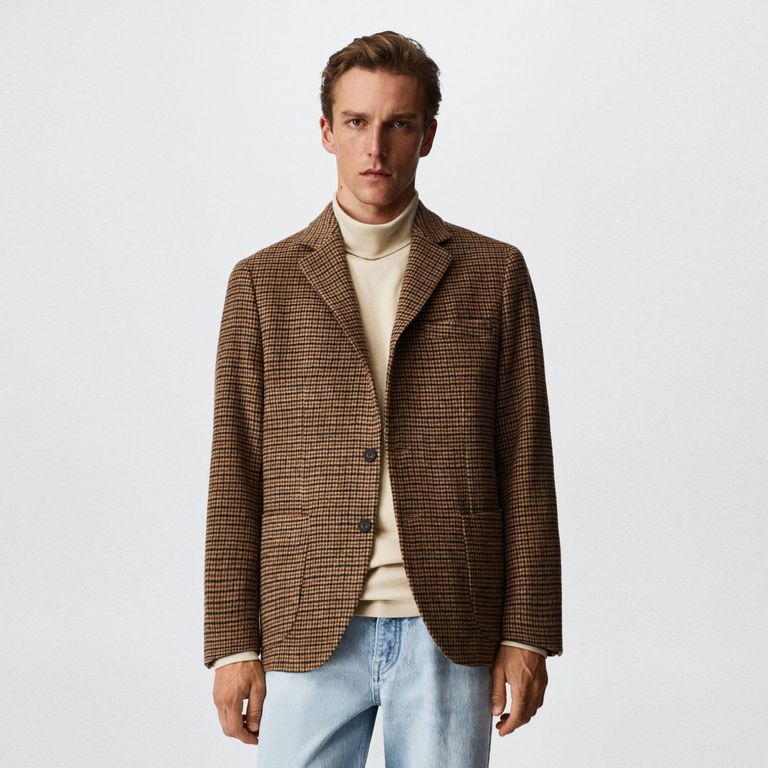 MANGO MAN Mango Man Blazer Lana Pata De Gallo Hombre | falabella.com