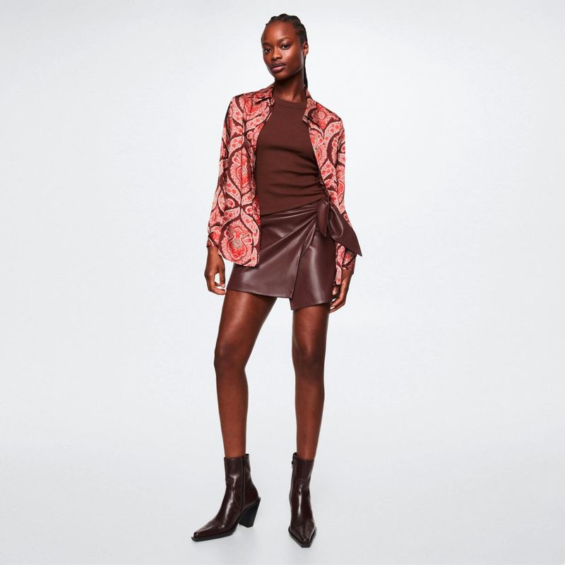 MANGO Mango Camisa Satinada Estampada Dakota Mujer | falabella.com