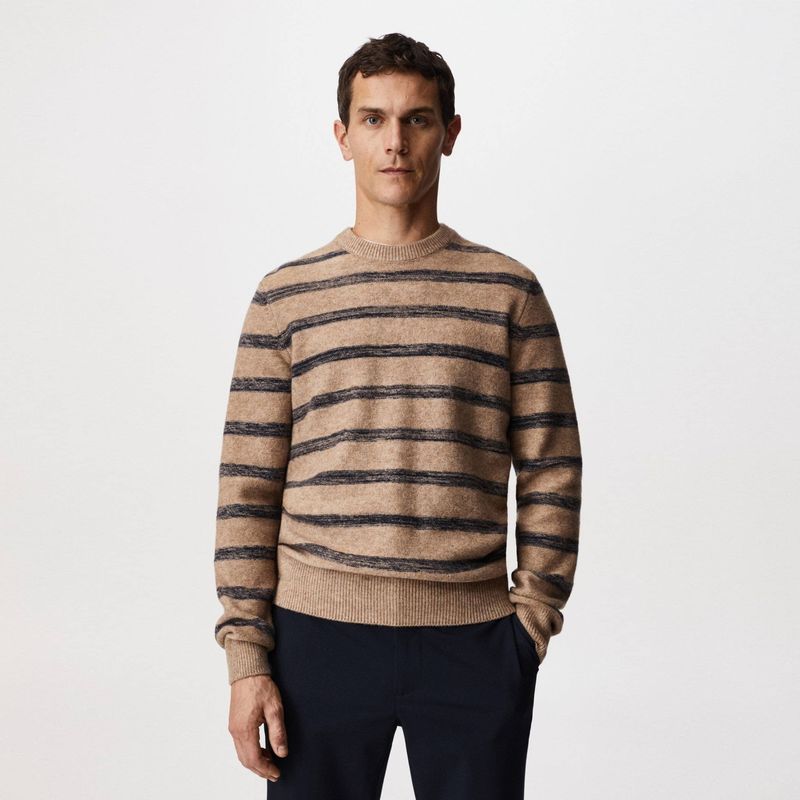 MANGO MAN Mango Man Sweater Textura Rayas Hombre | falabella.com