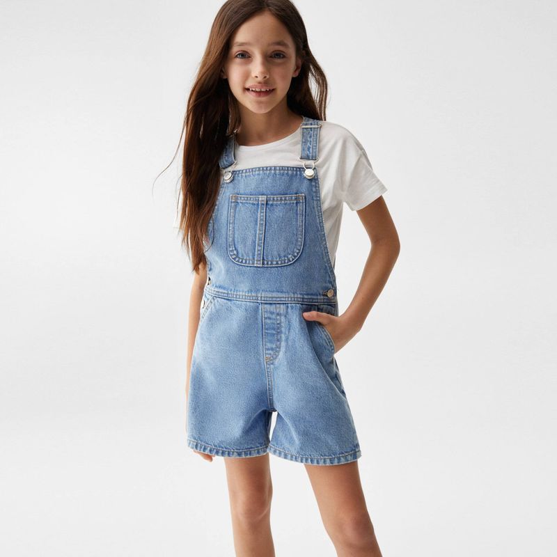 MANGO KIDS Jardinera Vaquero Corto Symi Niña Mango Kids | falabella.com