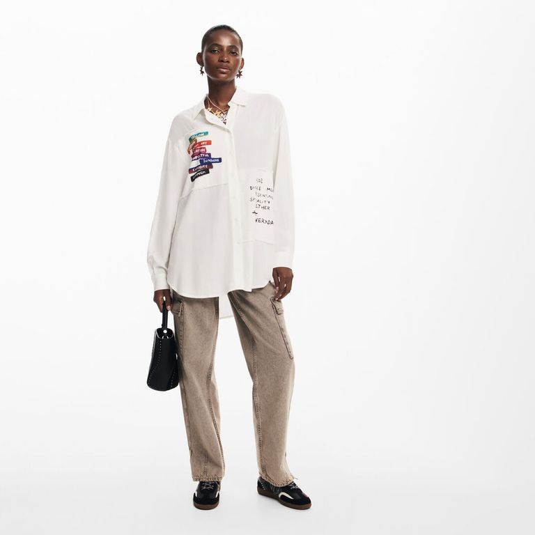 DESIGUAL Blusa Estampado Letras Mujer Desigual | falabella.com